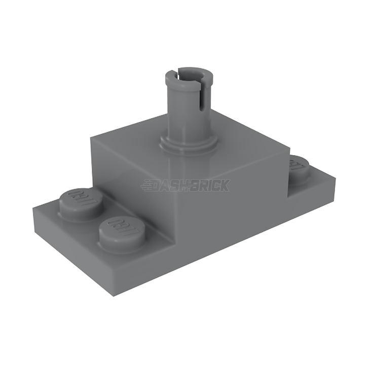 LEGO Brick, Modified 2 x 2, Top Pin and 1 x 2 Side Plates, Dark Grey ...