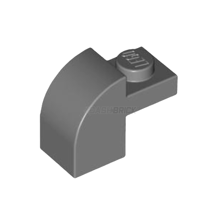 LEGO Slope, Curved 2 x 1 x 1 1/3 with Recessed Stud, Dark Grey [6091 ...