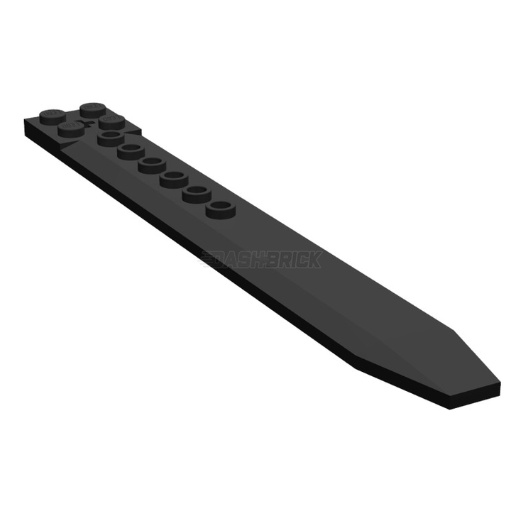 LEGO Plate, Modified 2 x 16, Angled Side Extensions and Axle Hole (Rot ...