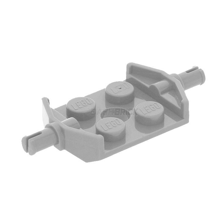 LEGO Plate, Modified 2 x 2, Wheels Holder Wide and Hole, Light Grey [6 ...
