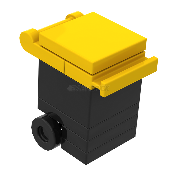LEGO "Wheelie bin" - Yellow, Rubbish/Garbage Bin [MiniMOC] – Dashbrick