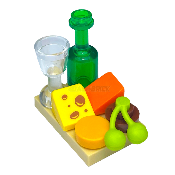 LEGO "Cheese & Wine Board" - Bottle, Glass, Cheeses, Grapes [MiniMOC ...