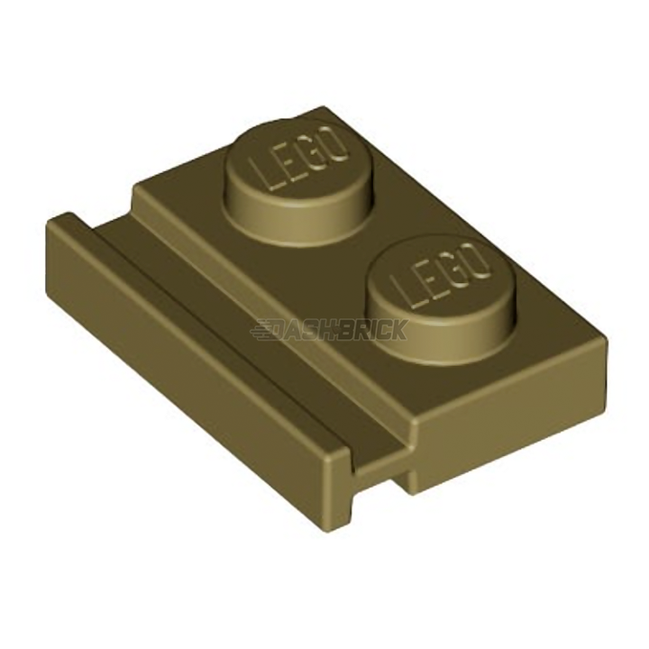 LEGO Plate, Modified 1 x 2 with Door Rail, Tan [32028] 4616711 – DASHBRICK