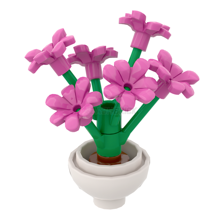 LEGO "Pink Flower Pot" - Bouquet of Bright Flowers [MiniMOC] – Dashbrick