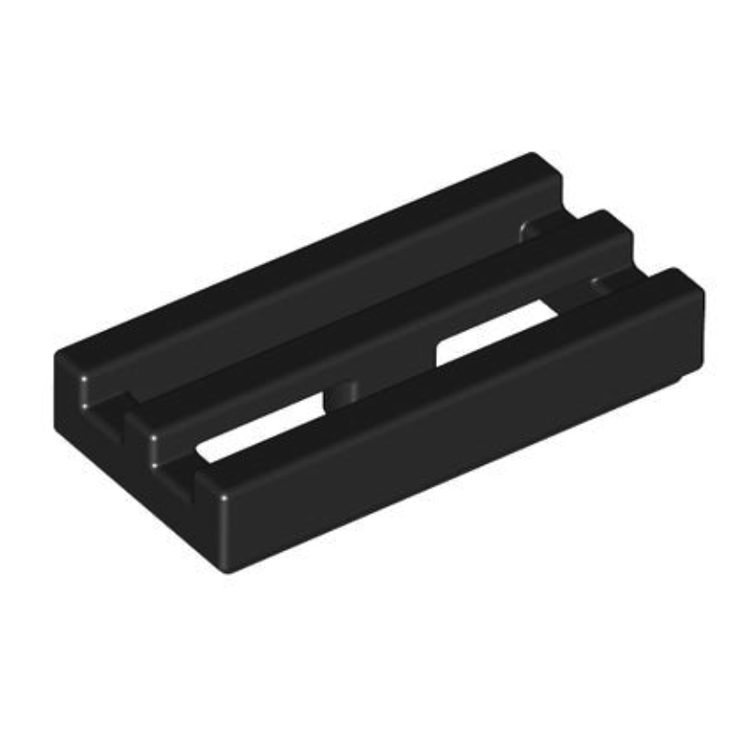 LEGO Tile, Modified 1 x 2 Grille, Bottom Groove/Lip, Black [2412b] 241 ...