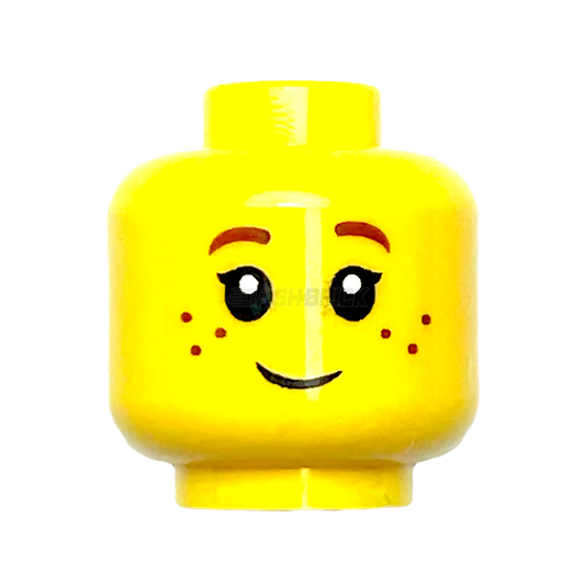 LEGO Minifigure Part - Head, Child, Eyelashes, Red Eyebrows, Freckles ...