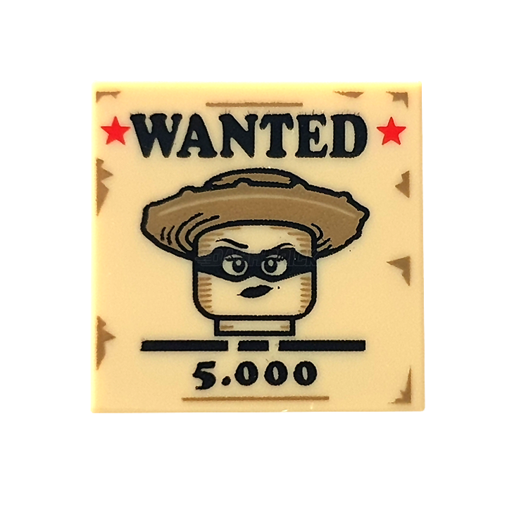 LEGO Minifigure Accessory - Wanted Poster, Sign, Western Bandit [3068b ...