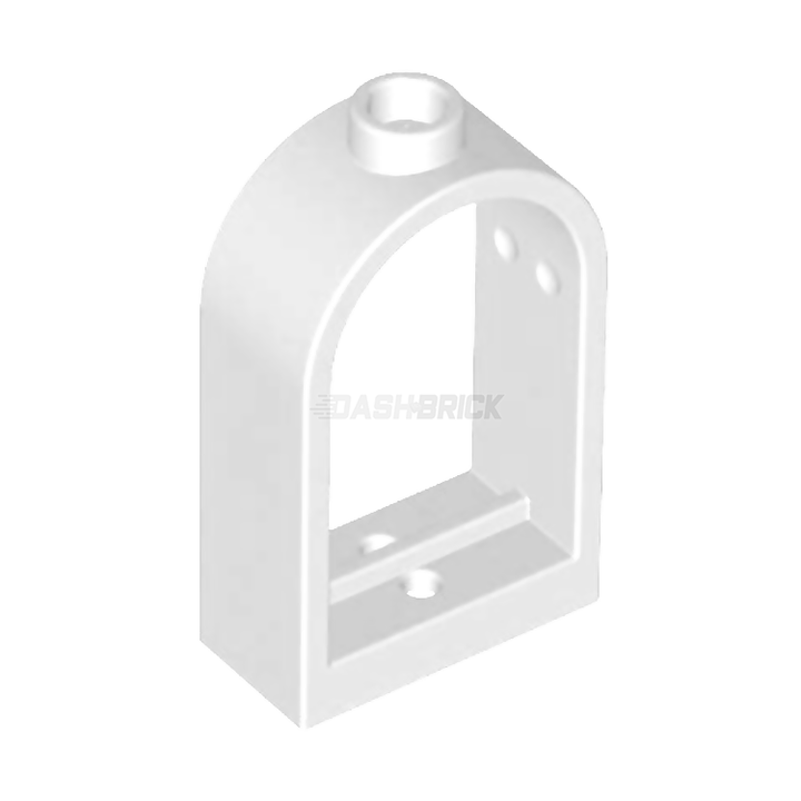 LEGO Window 1 x 2 x 2 2/3, Rounded Top, White [30044] – DASHBRICK