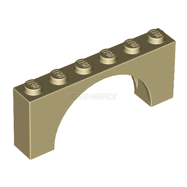 LEGO Brick, Arch 1 x 6 x 2, Medium Thick Top, Tan [15254] 6106187 ...