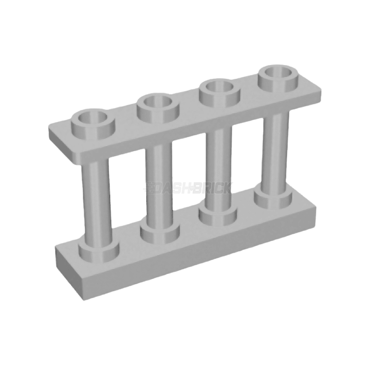 LEGO Fence 1 x 4 x 2 Spindled with 4 Studs, Light Grey [15332] 6057449 ...