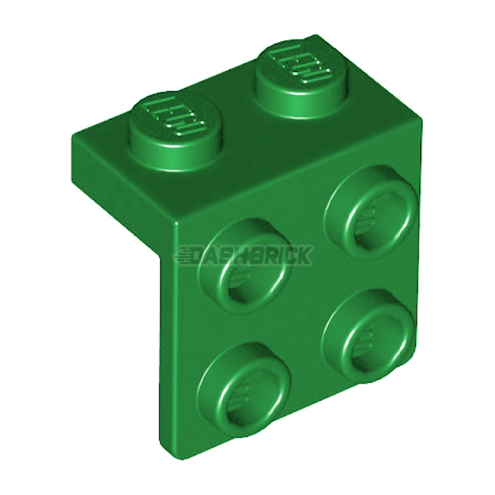 LEGO Bracket 1 x 2 - 2 x 2, Down Angle Support, Green [44728] – DASHBRICK