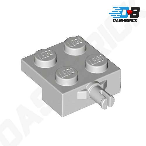 LEGO Plate, Modified 2 x 2 with Wheel Holder, Axle, Light Grey [4488 ...