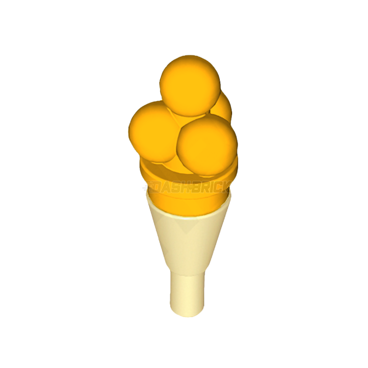 LEGO Minifigures Food - Ice-Cream Cone, Light Bright Orange [6254 & 11 ...